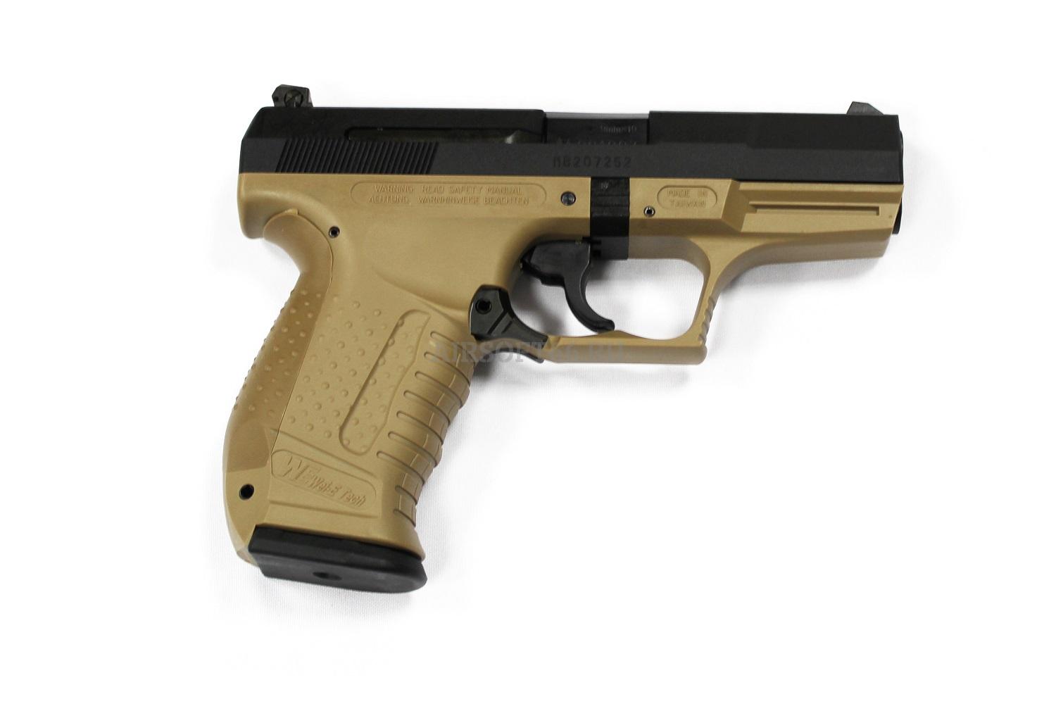 Страйкбольный пистолет WE WALTHER P99 GBB металл TAN WE-PX001-TAN ...