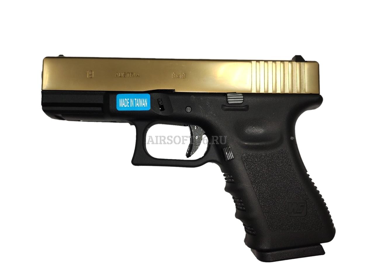 Страйкбольный пистолет WE GLOCK-19 gen3 Titanium Version WE-G003A-TG ...